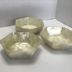 Accents | Trio Of Natural Capiz Shell Bowls Vintage | Poshmark